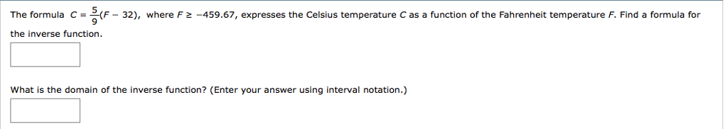 Solved The Formula C 5 9 F 32 Where F Chegg solved-the-formula-c-5-9-f-32-where-f-chegg