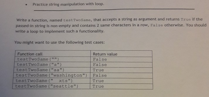 Solved .Practice string manipulation with loop. Write a | Chegg.com