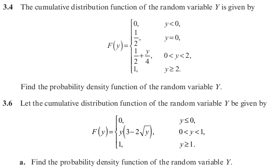 Solved 3.4 The cumulative distribution function of the | Chegg.com