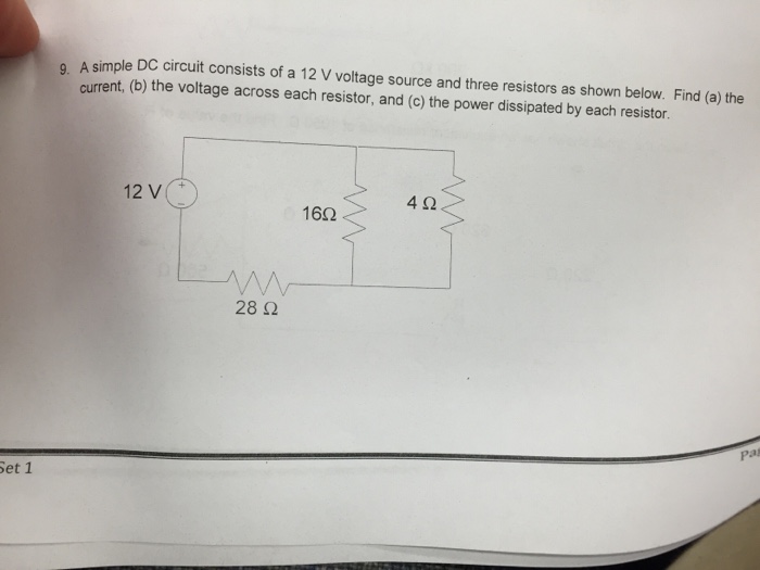 Solved A simple DC circuit consists of a 12 V voltage source | Chegg.com