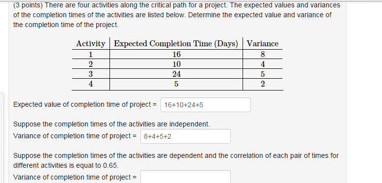 Solved There are four activities along the critical path for | Chegg.com