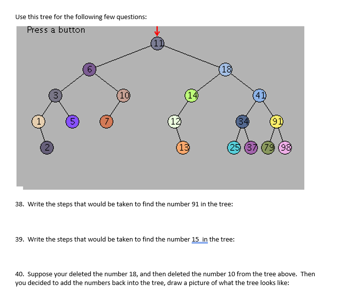 Solved for the following few questions: Press a button 6 14 | Chegg.com