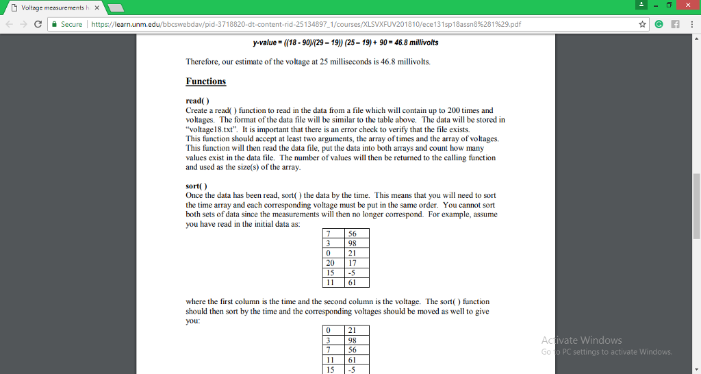 Solved D Voltage measurements h C Secure | | Chegg.com