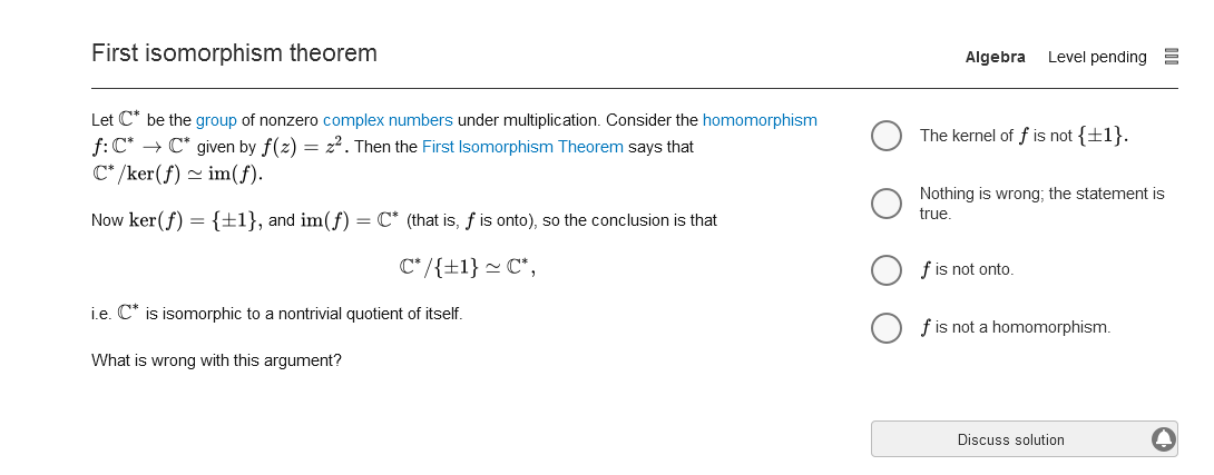 Solved Let C* be the group of nonzero complex numbers under | Chegg.com