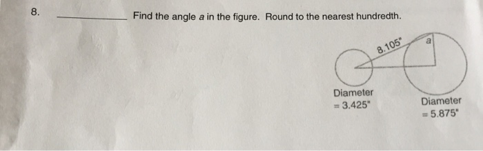 Solved Find the angle a in the figure. Round to the | Chegg.com