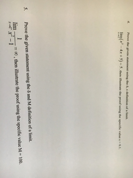 Solved Prove the given statement using the delta, epsilon | Chegg.com