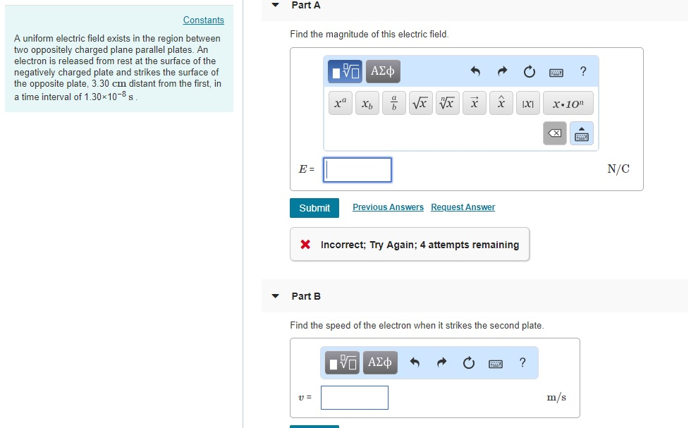 Solved Part A Constants Find the magnitude of this electric | Chegg.com