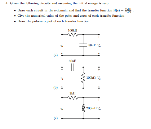 Solved 4. Given the following circuits and assuming the | Chegg.com