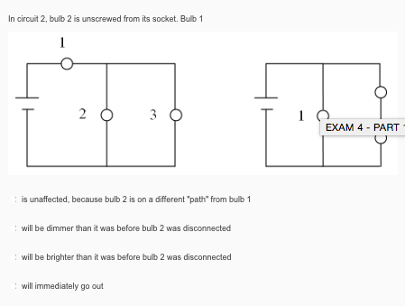 Solved In circuit 2, bulb 2 is unscrewed from its socket. | Chegg.com