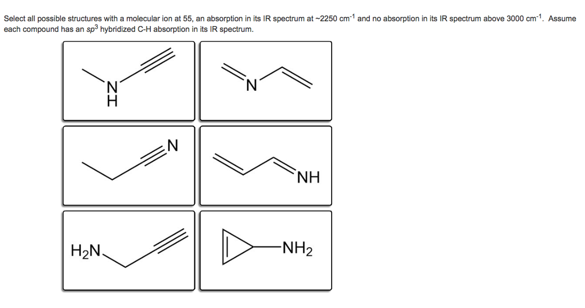 Solved Select all possible structures with a molecular ion | Chegg.com