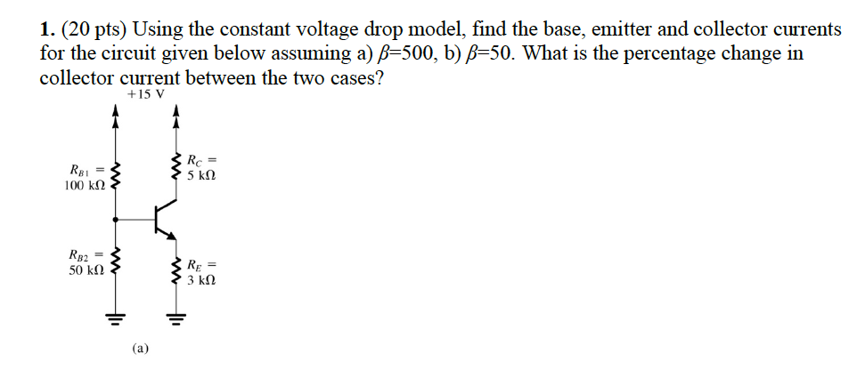 Solved 1. (20 pts) Using the constant voltage drop model, | Chegg.com