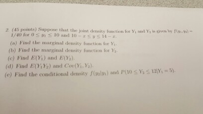 Solved Suppose that the joint density function for Y_1 and | Chegg.com