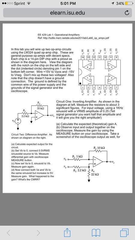 Solved In this lab you will wire up two op-amp circuits | Chegg.com