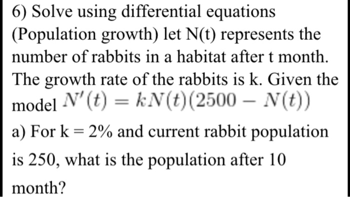 Solved Solve using differential equations (Population | Chegg.com