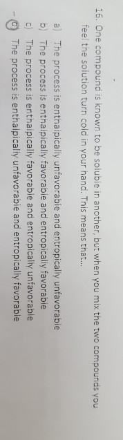 Solved 16. One compound is known to be soluble in another, | Chegg.com