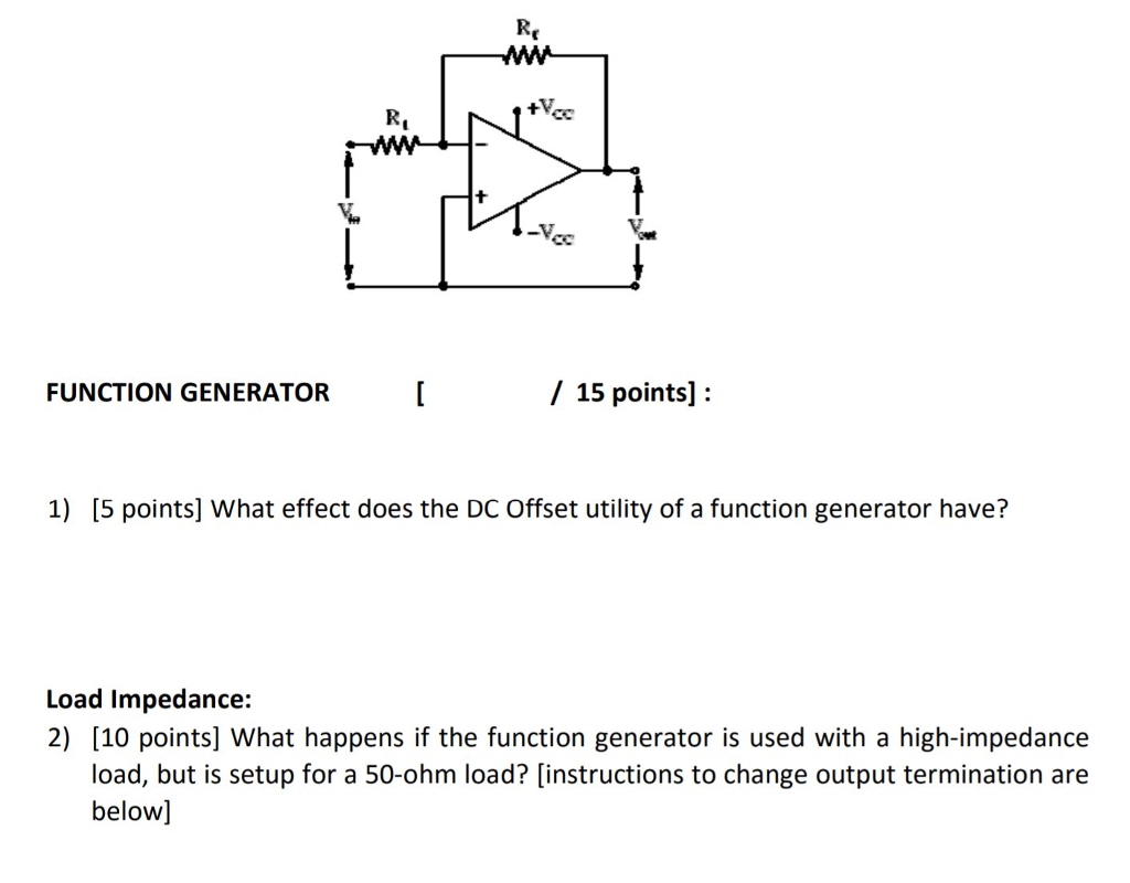 Solved Re CO FUNCTION GENERATOR[ / 15 points]: 1) [5 points] | Chegg.com