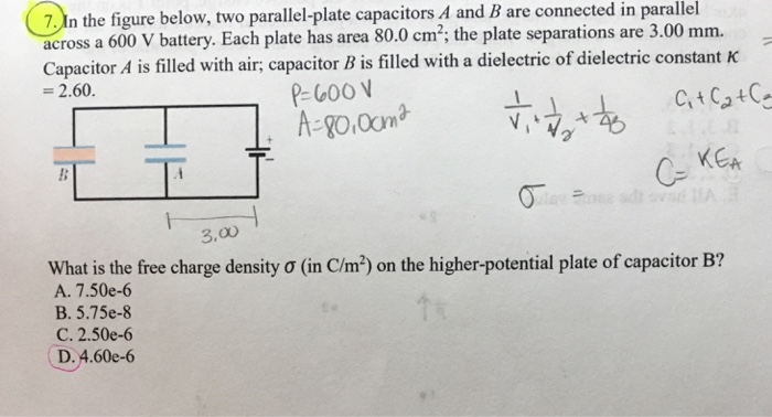 Solved Two parallel-plate capacitors A and B are connected | Chegg.com