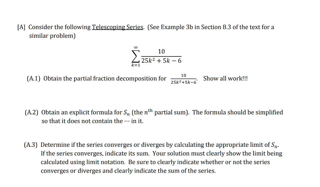 Solved Calculus - Telescoping series question, please show | Chegg.com