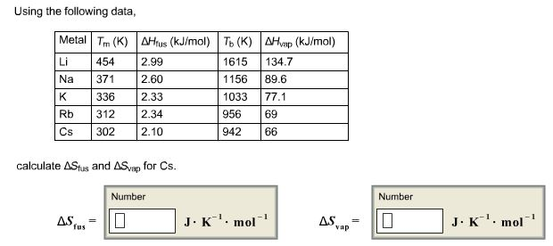 Solved Using the following data, calculate delta S fus and | Chegg.com Solved Using the following data, calculate delta S fus and | Chegg.com
