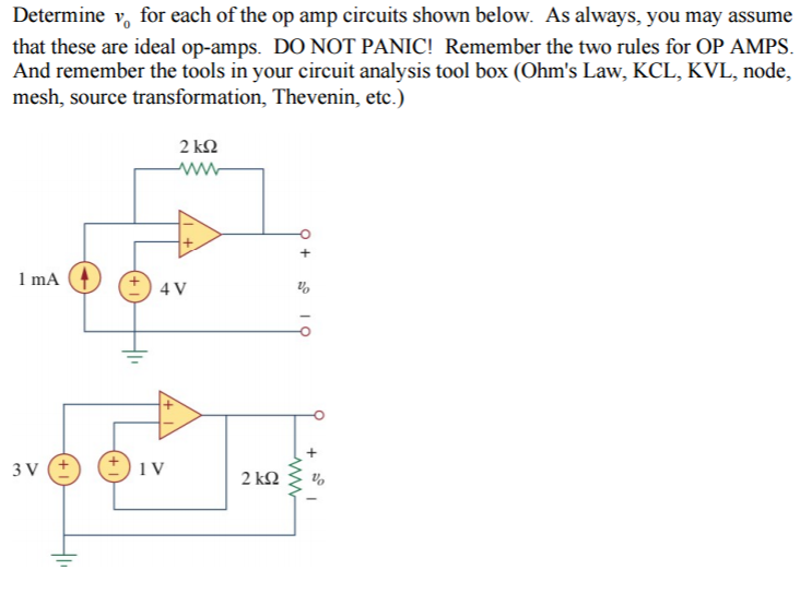 Solved Determine v_o for each of the op amp circuits shown | Chegg.com
