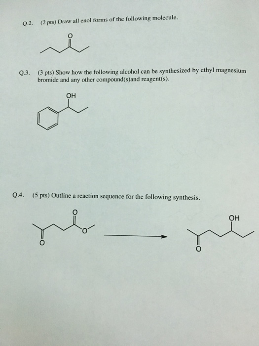 Solved Draw all enol forms of the following molecule. Show | Chegg.com