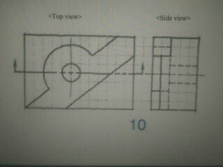Solved Draw a top and side view of the part. Create a front | Chegg.com