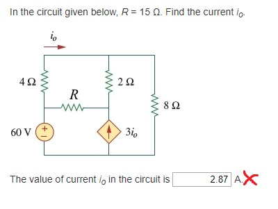 Solved In the circuit given below, R = 15 Ω. Find the | Chegg.com