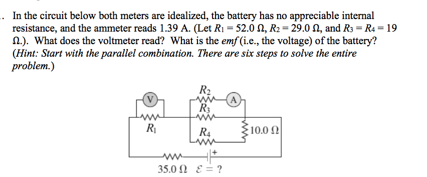 Solved In the circuit below both meters are idealized, the | Chegg.com
