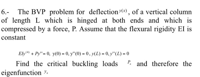 Solved The BVP problem for deflection | Chegg.com