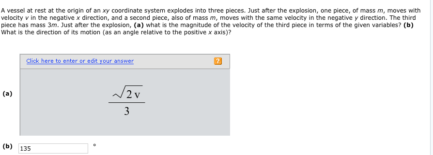 Solved A vessel at rest at the origin of an xy coordinate | Chegg.com