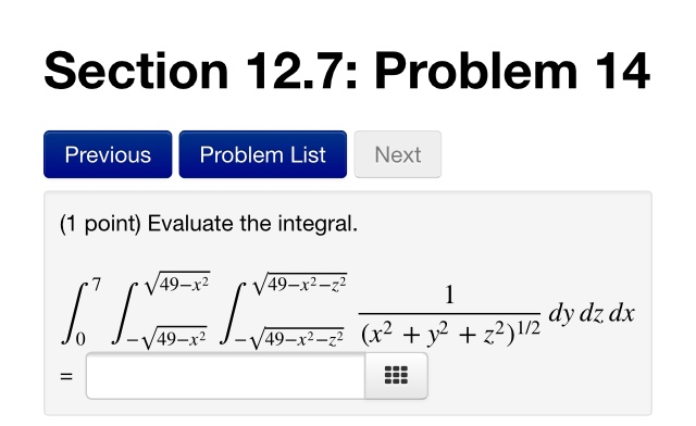 Solved Section 12.7: Problem 14 Previous Problem List Next | Chegg.com
