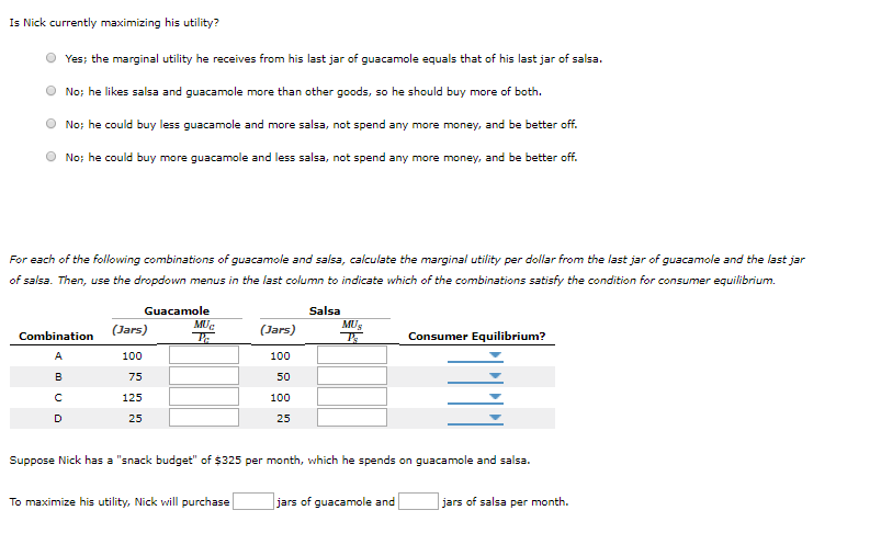 Solved 3. Finding the optimal combination of two goods Nick | Chegg.com