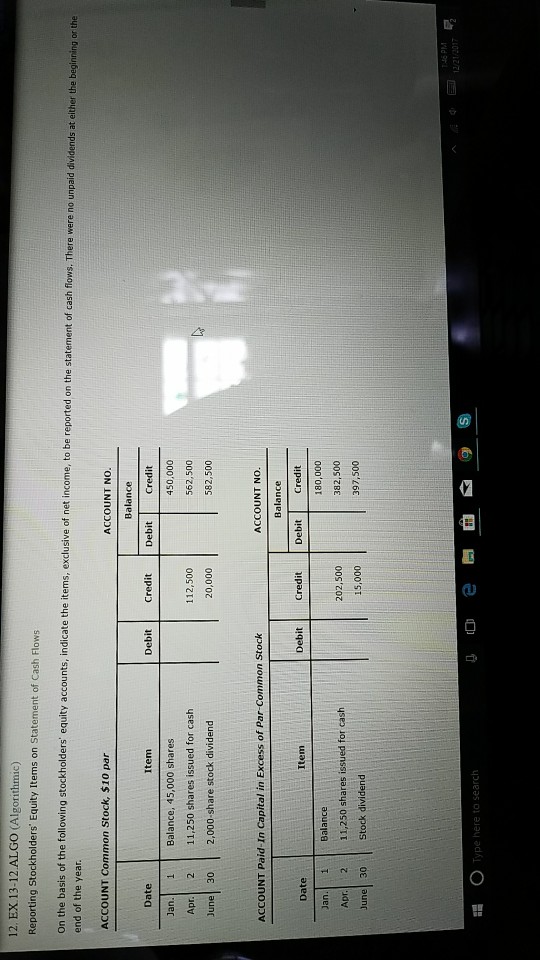 Solved 12. EX.13-12. ALGO (Algorithmic) Reporting | Chegg.com