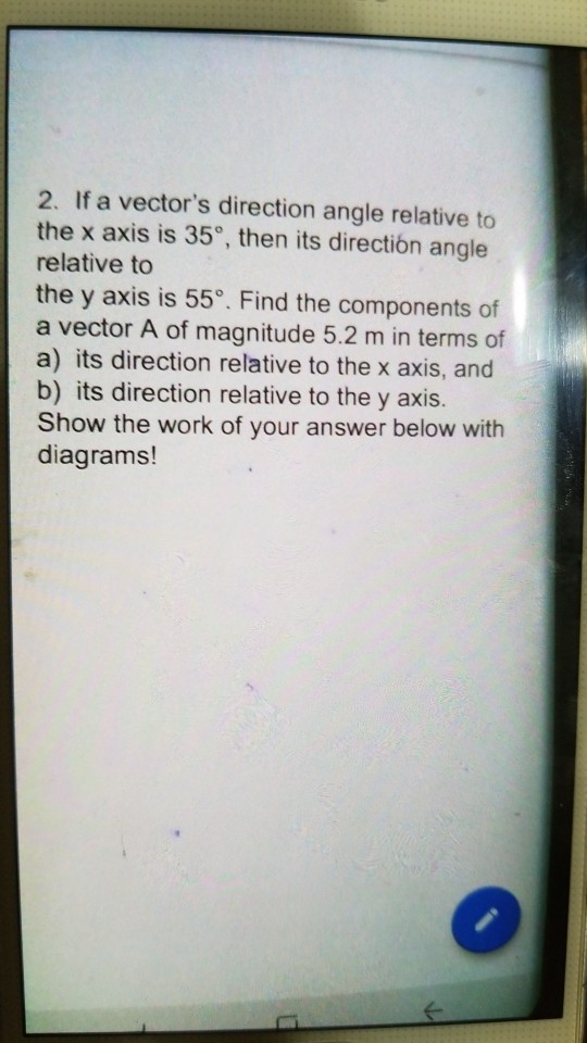 Solved 2. If a vector's direction angle relative to the x | Chegg.com