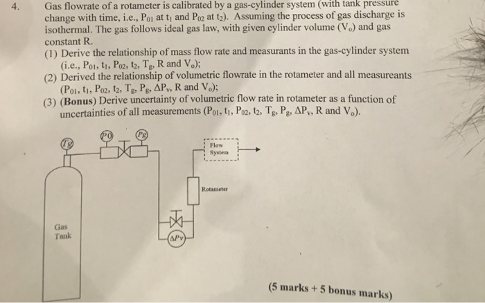 Solved Gas flowrate of rot meter is calibrated by a | Chegg.com