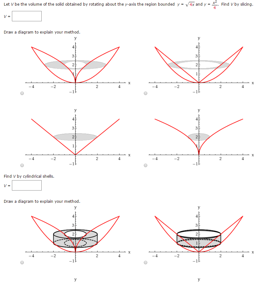 Solved Let V be the volume of the solid obtained by rotating | Chegg.com