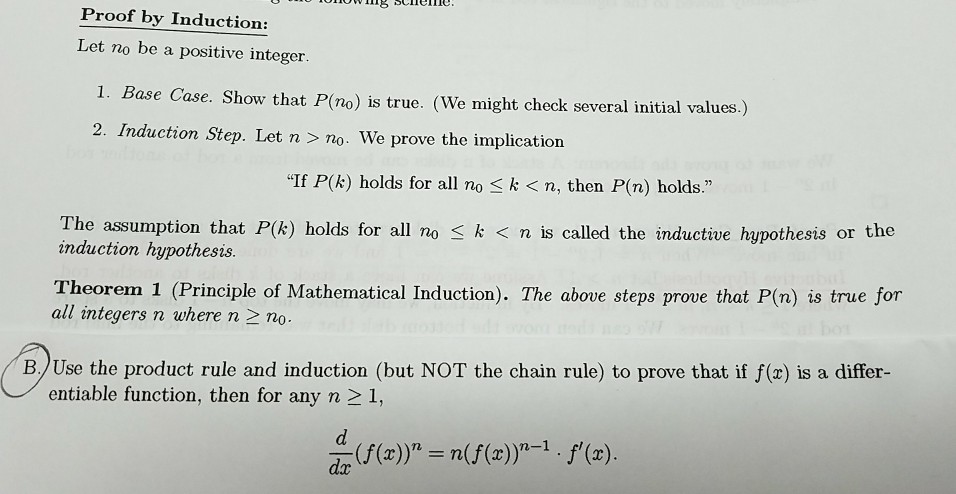 Solved Proof by Induction: Let no be a positive integer 1. | Chegg.com