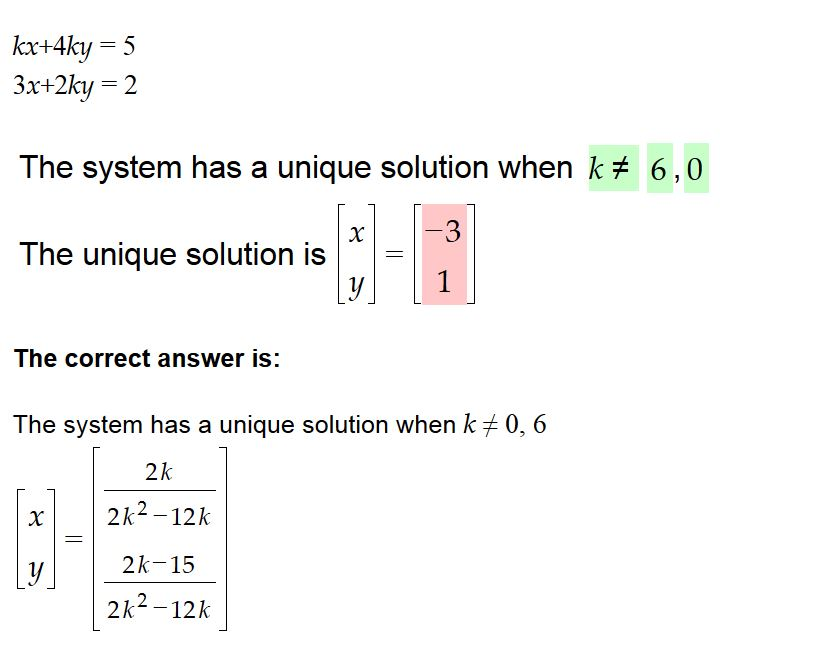 Solved Question 8 [10 points] Find conditions on k that will | Chegg.com