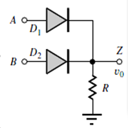 Solved 1. Consider a two-diode OR logical gate circuit | Chegg.com