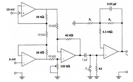 In the ECG preamplifier circuit with a CMRR of 60 dB | Chegg.com