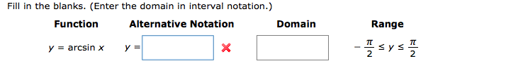 Solved Fill in the blanks. (Enter the domain in interval | Chegg.com