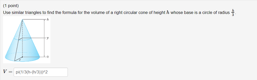 Solved 1 point) Use similar triangles to find the formula | Chegg.com