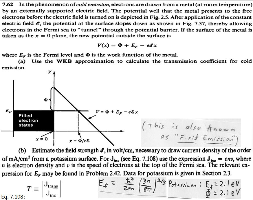 Solved In the phenomenon of cold emission, electrons are | Chegg.com