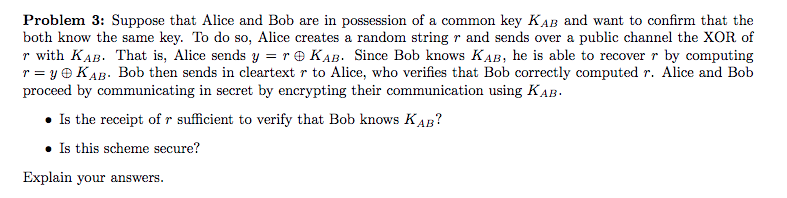 Solved Problem 3: Suppose that Alice and Bob are in | Chegg.com