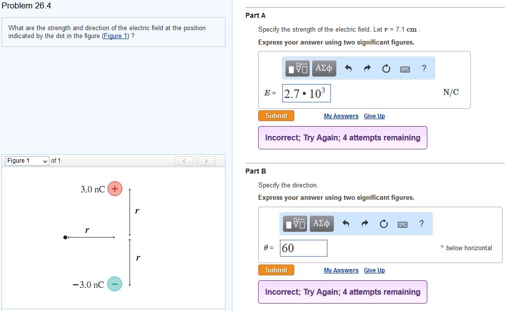 Solved What are the strength and direction of the electric | Chegg.com