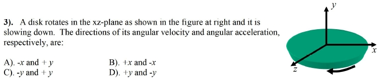 Solved A disk rotates in the xz-plane as shown in the figure | Chegg.com