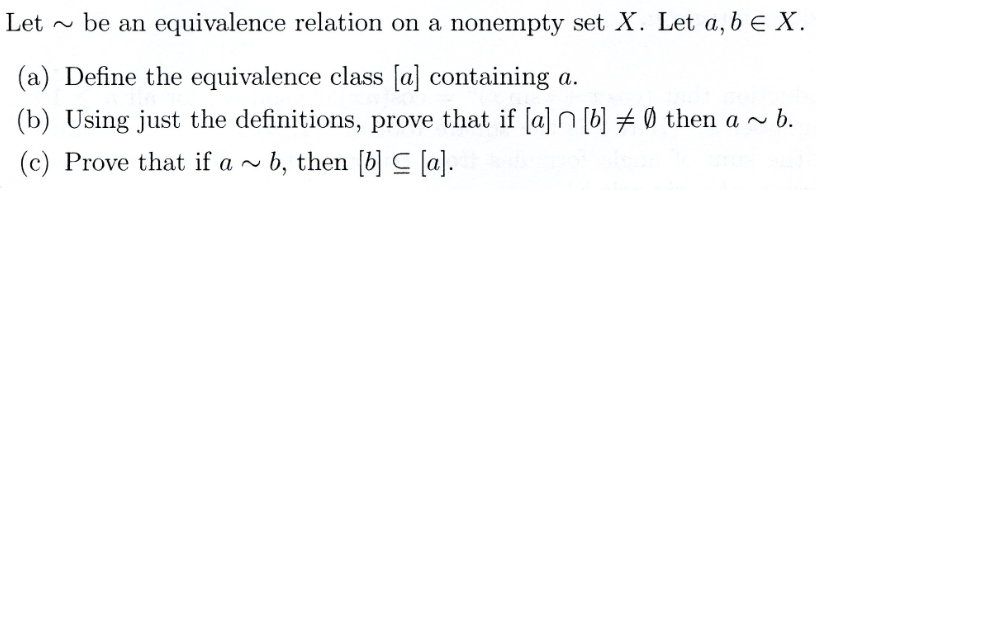 Solved Let ~ Be An Equivalence Relation On A Nonempty Set X 