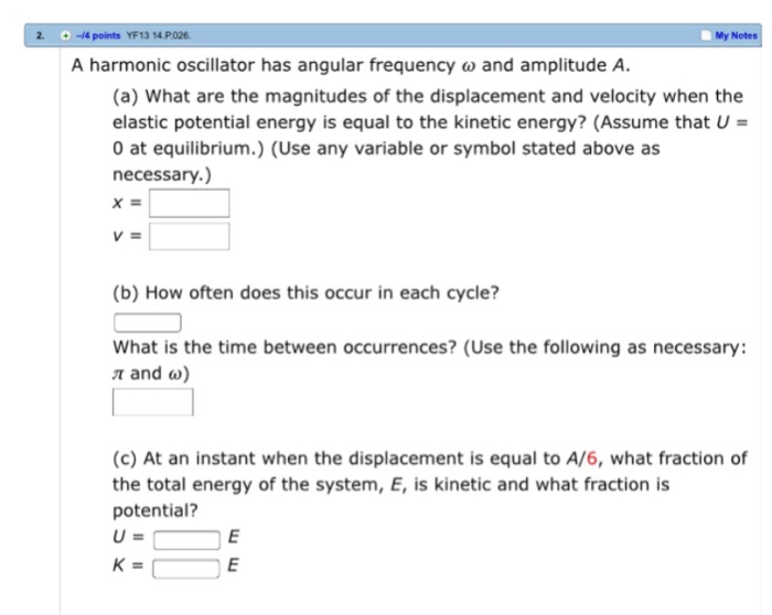 Solved A harmonic oscillator has angular frequency omega and | Chegg.com