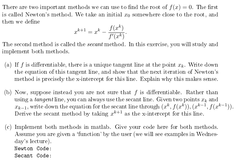 Solved I am having problem with part c writing the secant | Chegg.com