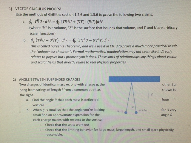 Solved 1) VECTOR CALCULUS PROOFS! Use the methods of | Chegg.com